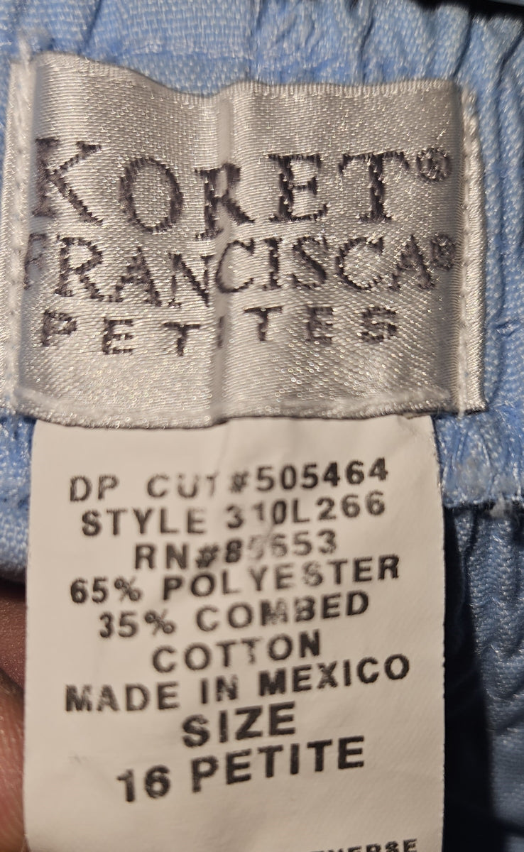 16 Petite KORET FRANCISCA Light Blue Elastic Waist Pants – The DARRling ...